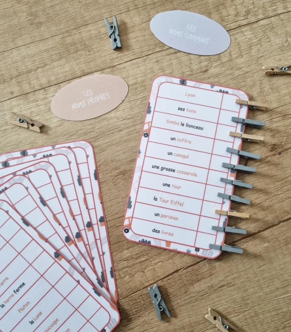 Cartes Pinces Noms Propres Et Noms Communs Cartes Pinces Noms Propres Et Noms Communs
